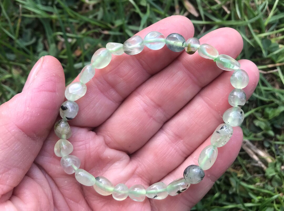 PREHNITE BRACELET Peruvian Amulet Love Emotional Healing Heart ...