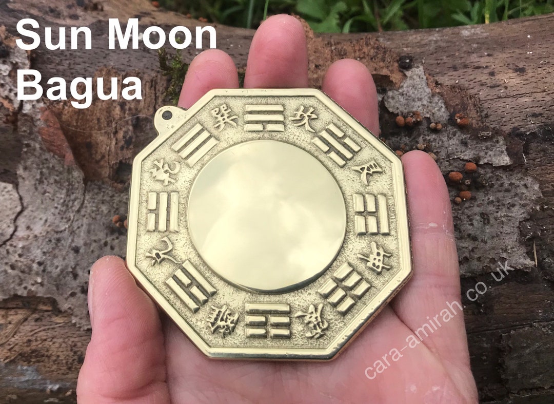 FENG SHUI Brass Gold Bagua PROTECTION House Home Window Mirror Deflect ...