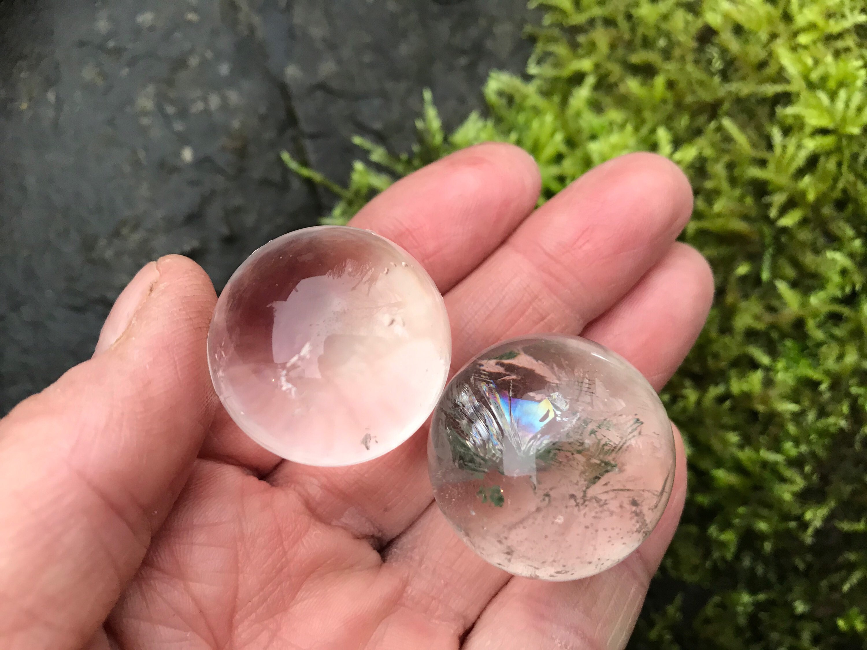 Clear quartz MASSAGE BALL set Baoding set 25mm carved palm | Etsy