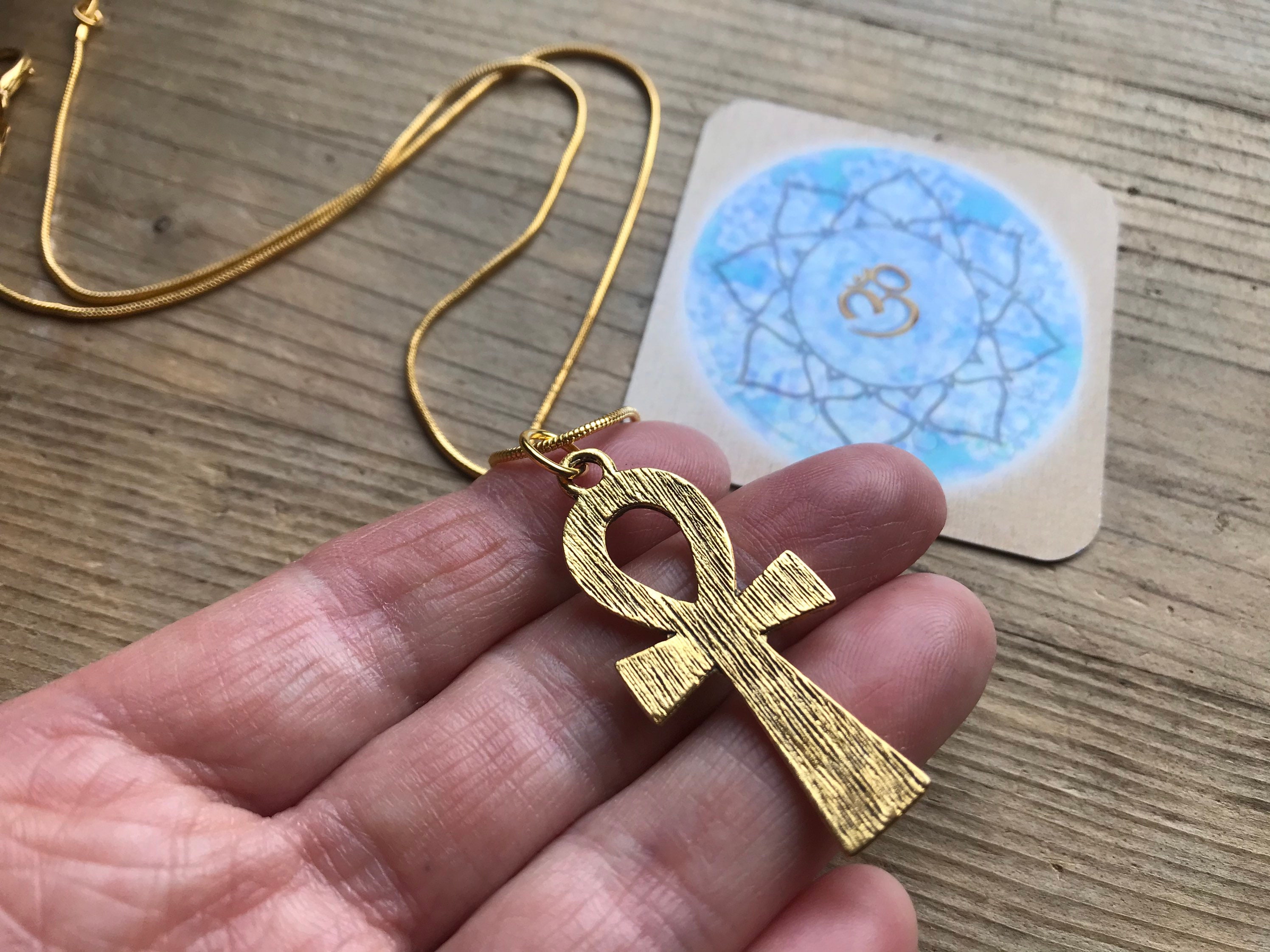GOLD LOTUS ANKH Pendant Goddess Isis Ankh Filigree - Etsy UK