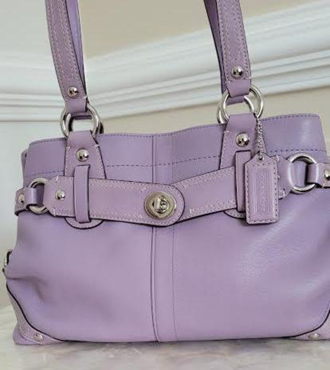 Vintage Coach Carly Lilac Leather Shoulder Carryall Purse - Etsy