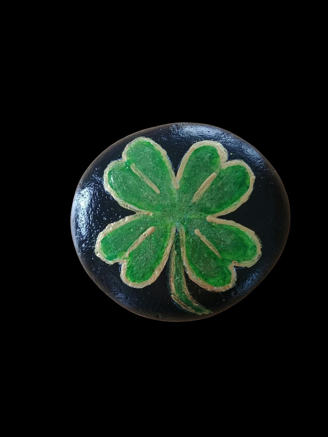 Hand-painted Four Leaf Clover, Painted River Rock, St. Patrick's Day ...