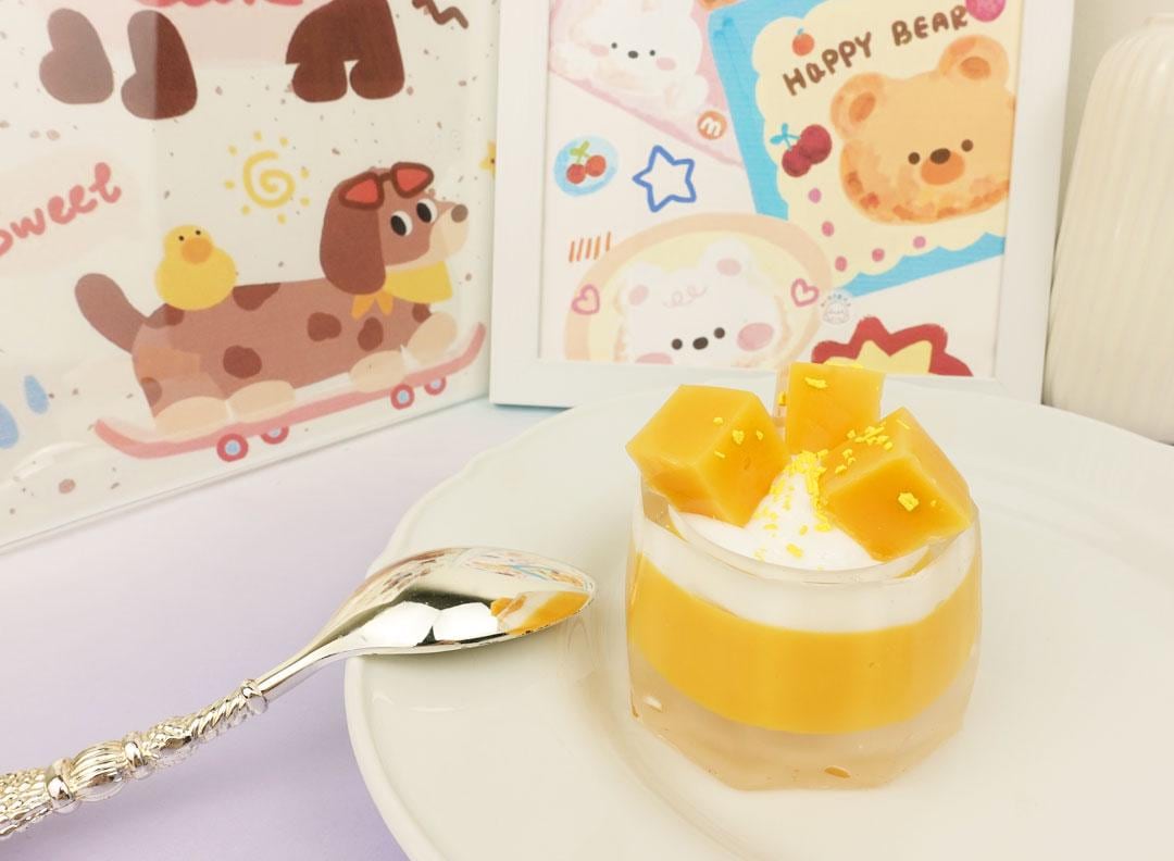 Mango Pudding Cup Squishy, Taba Squishy, Hand Made, Stress Reliever ...