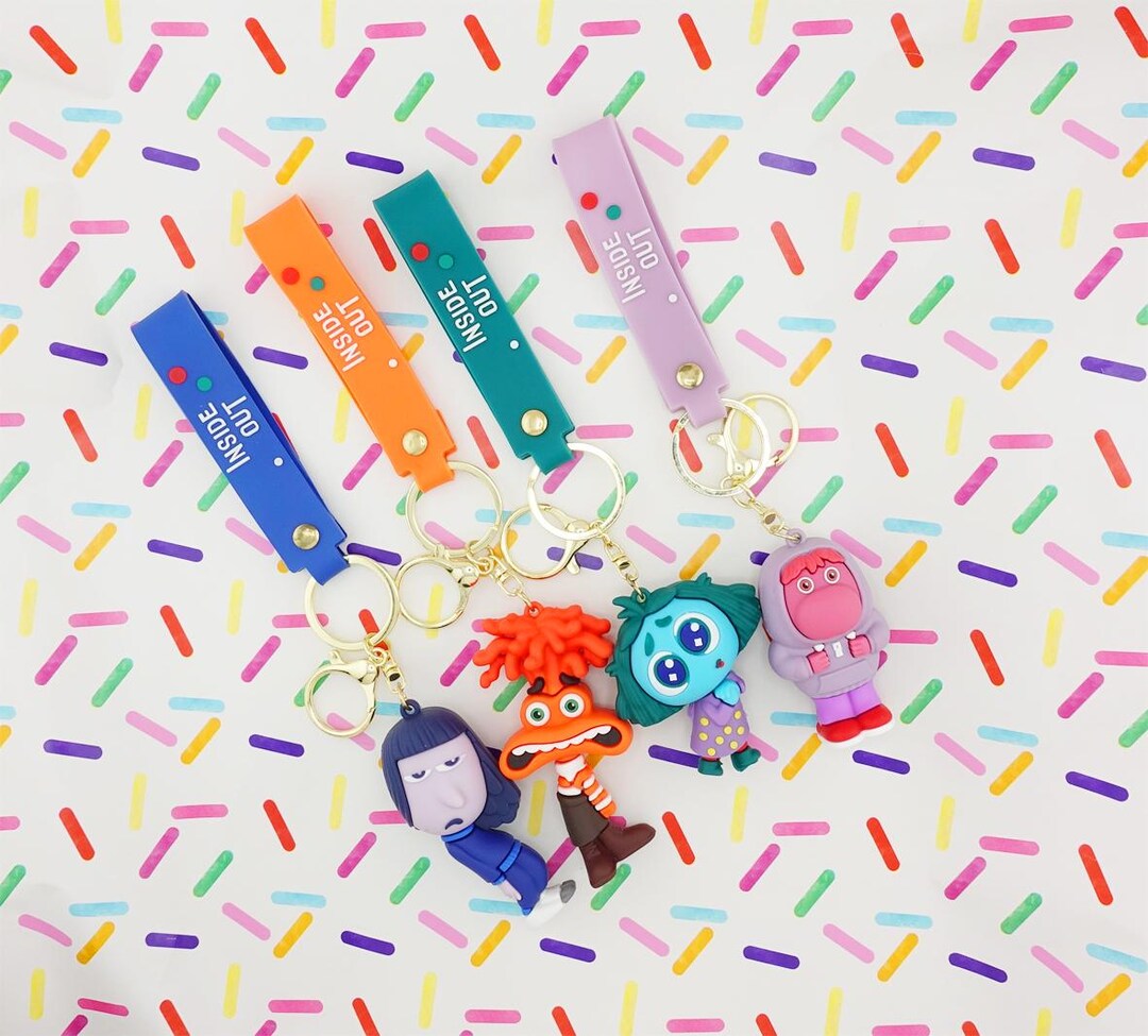 Inside Out Keychain Pixar-inspired Emotional Characters Joy, Sadness ...