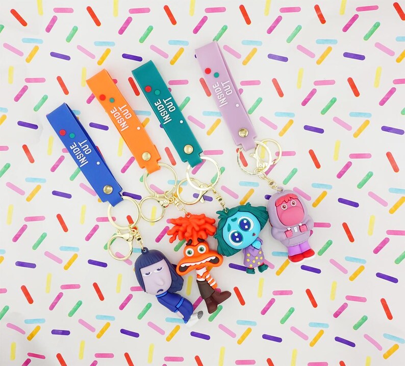 Inside Out Keychain Pixar-inspired Emotional Characters Joy, Sadness ...