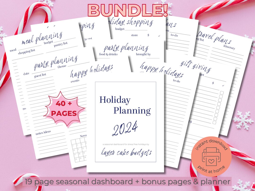 Complete Holiday Budget Planner Bundle | Printable Holiday Planning ...