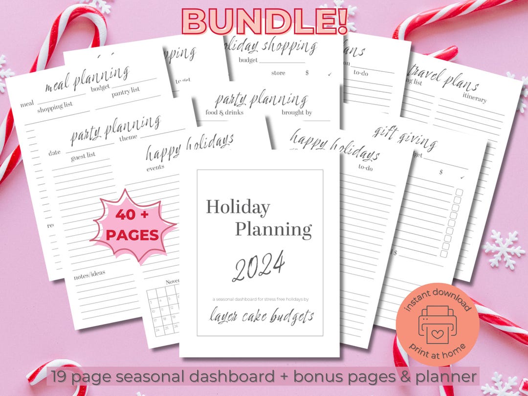 Complete Holiday Budget Planner Bundle | Printable Holiday Planning ...