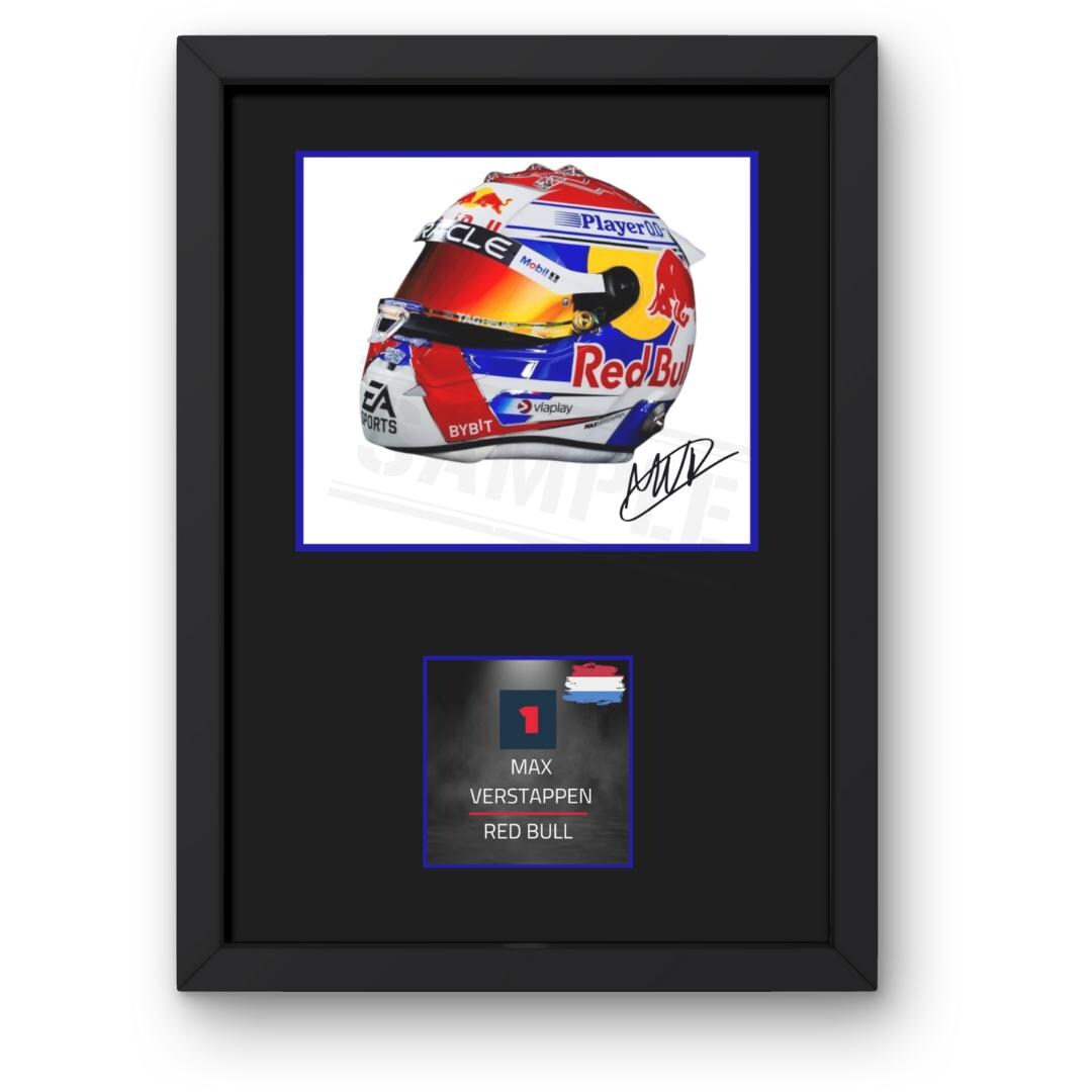 Max Verstappen border Framed Display Gift With Reproduced Digital ...