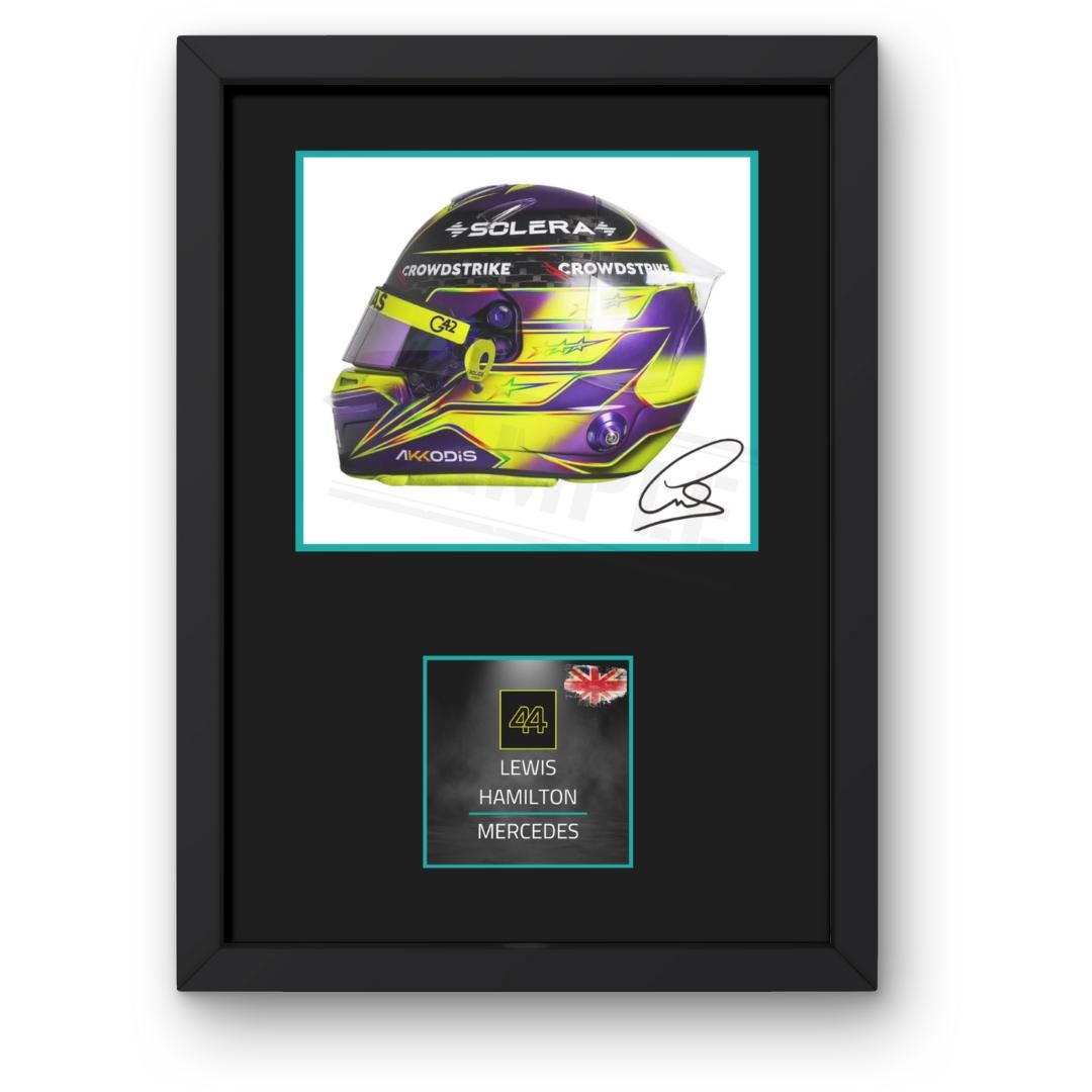 Lewis Hamilton (border) Framed Display Gift With Reproduced Digital ...