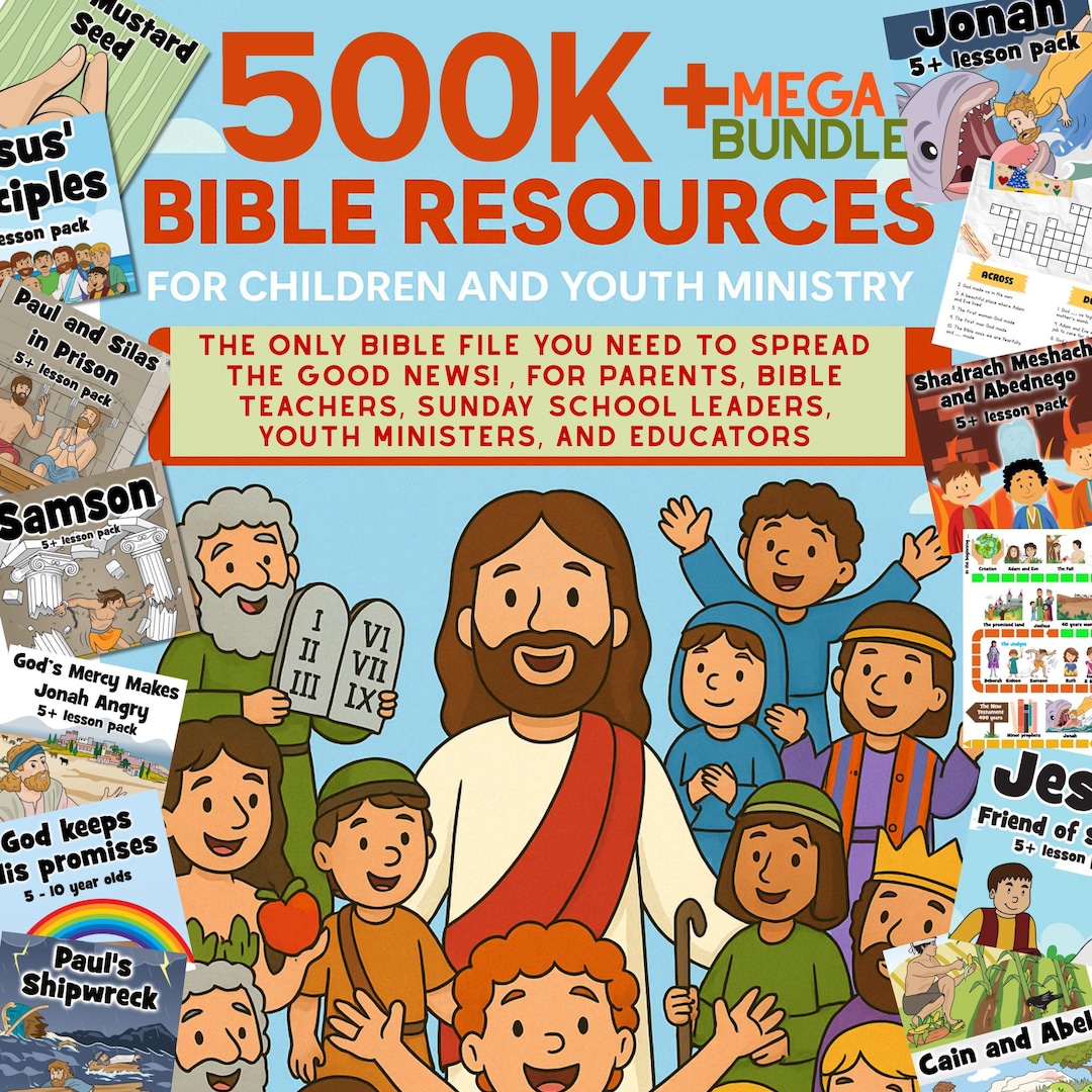 500K+ Bible Resources Mega Bundle | Sunday School Lessons, Christian ...