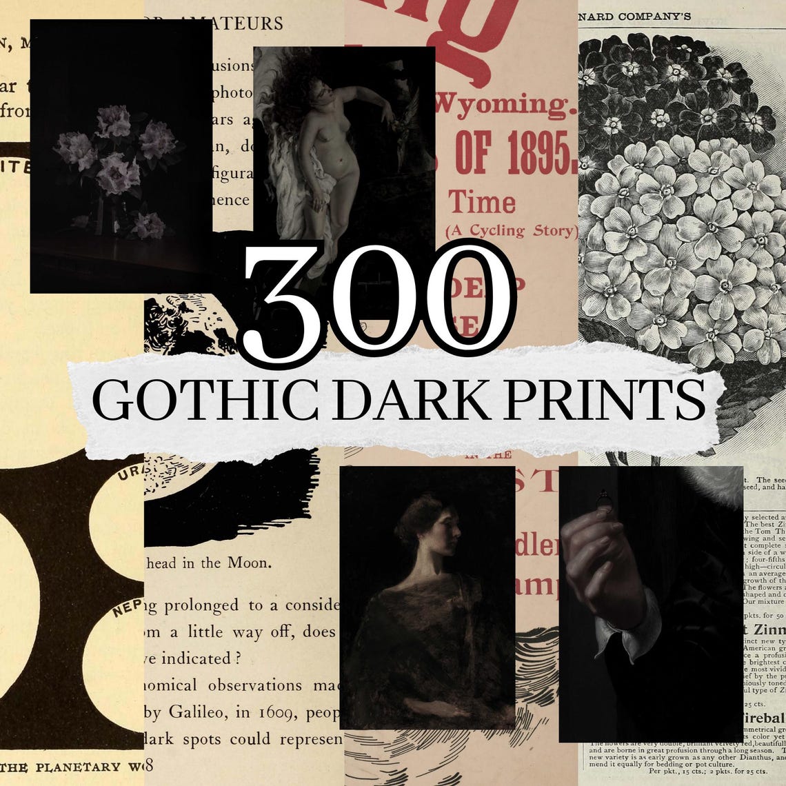 300 Dark Gothic Prints for Wall Art, Home Decor, Scrapbooking, DIY ...