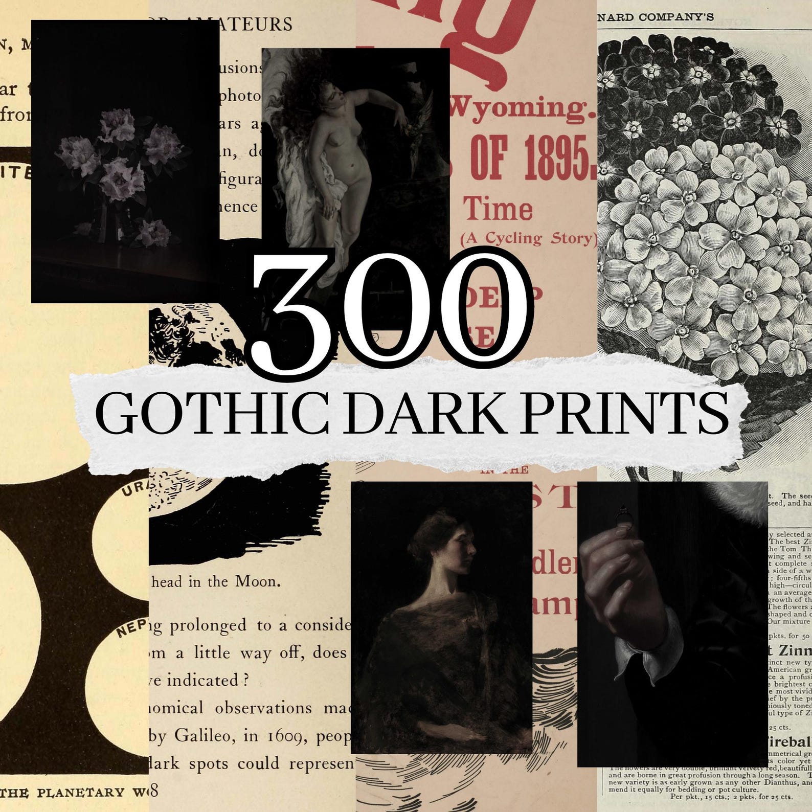300 Dark Gothic Prints for Wall Art, Home Decor, Scrapbooking, DIY ...