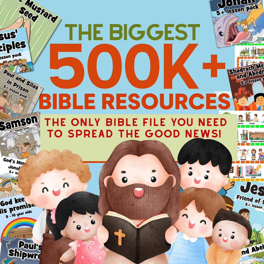 500K+ Bible Resources Mega Bundle | Sunday School Lessons, Christian ...