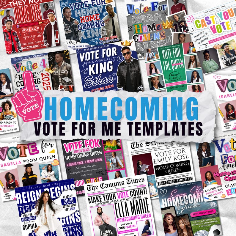 Homecoming Vote for Me Canva Templates | Campaign Posters & Flyers for ...