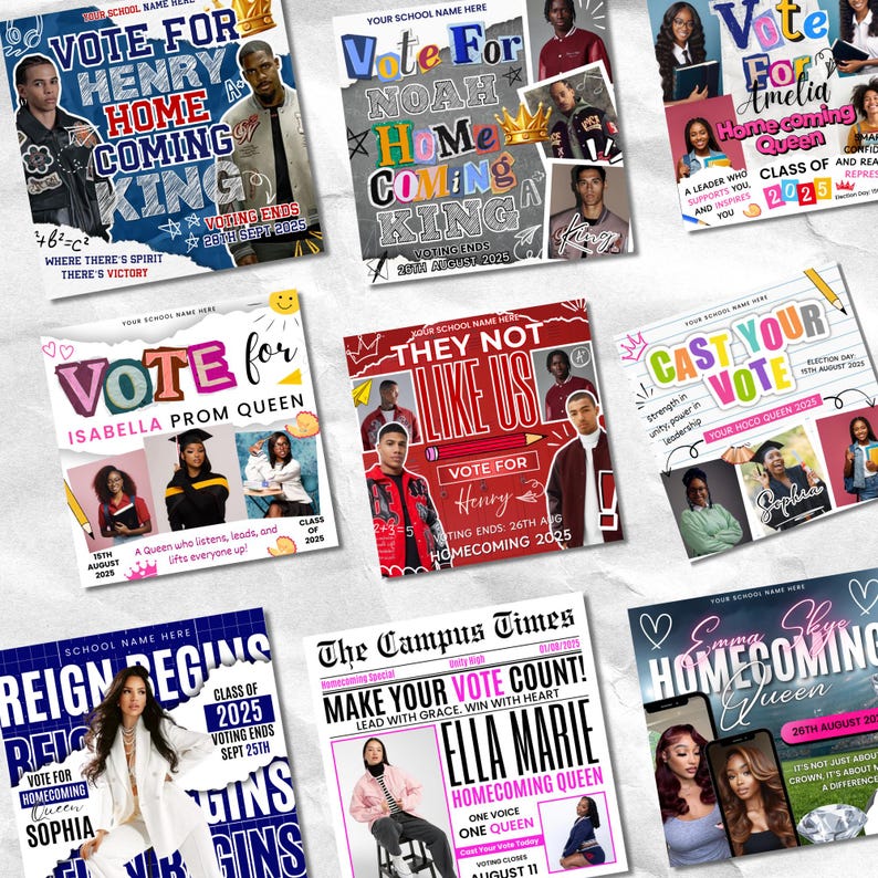 Homecoming Vote for Me Canva Templates | Campaign Posters & Flyers for ...
