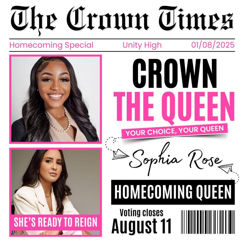Homecoming Vote for Me Canva Templates | Campaign Posters & Flyers for ...