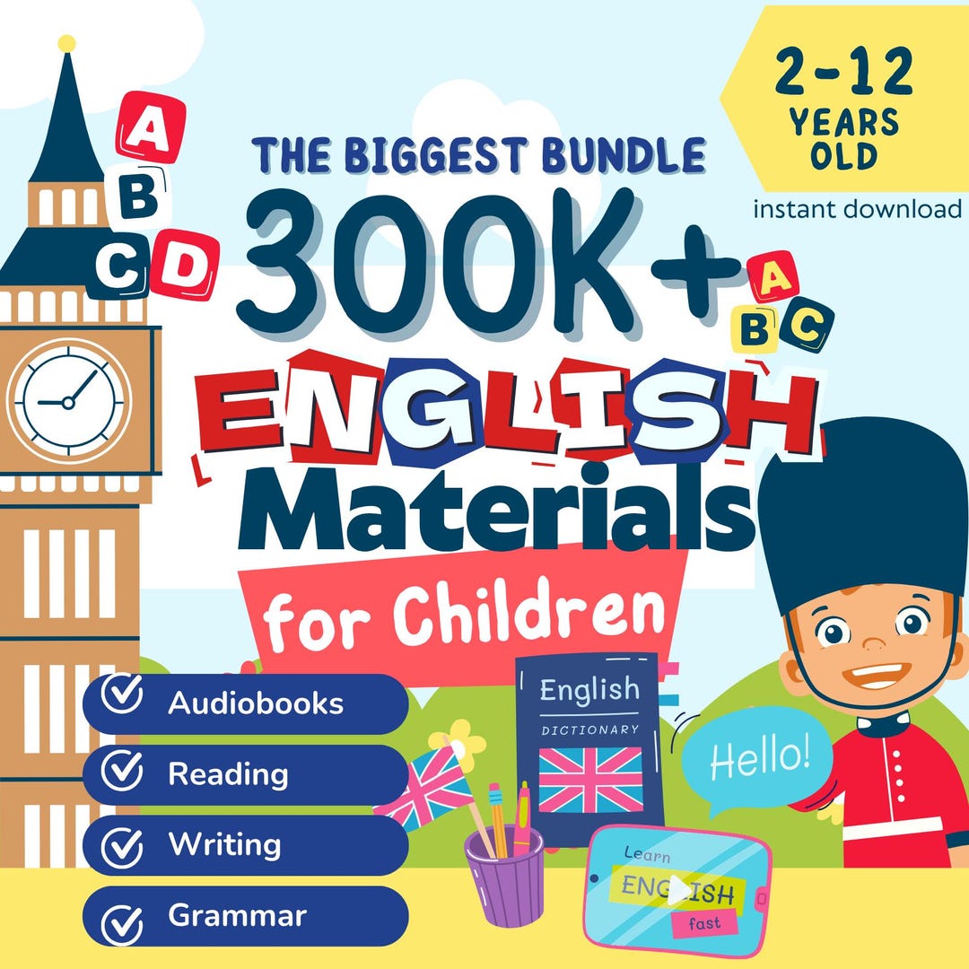 Complete English ESL Learning Material Bundle for Children ESL ...