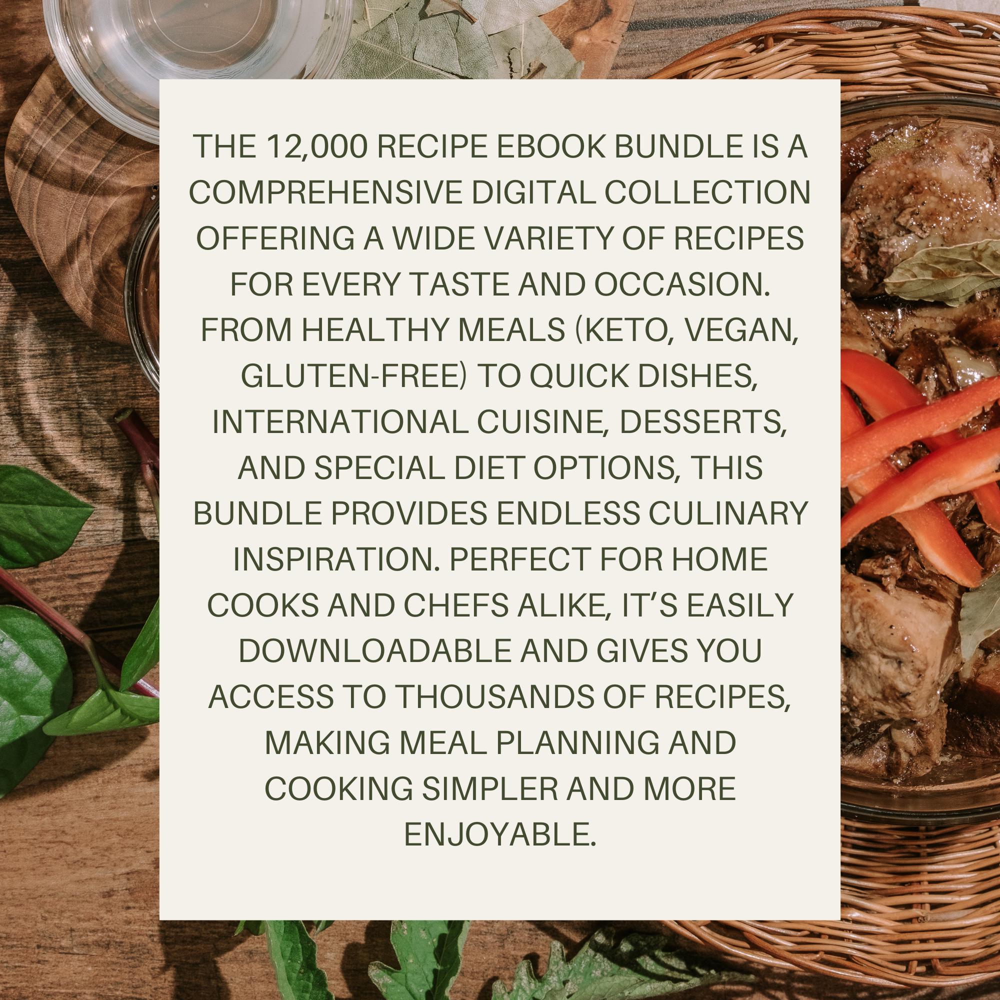 12,000 Recipe Ebook With Bonus Recipe Pics Bundle Healthy, Quick Meals ...