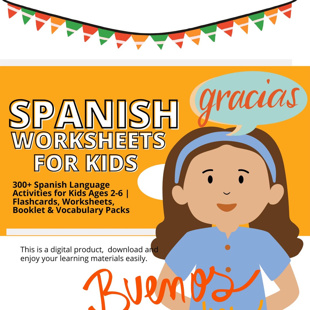 Spanish Learning Pack for Kids Ages 2-12 | Flashcards, Activities ...