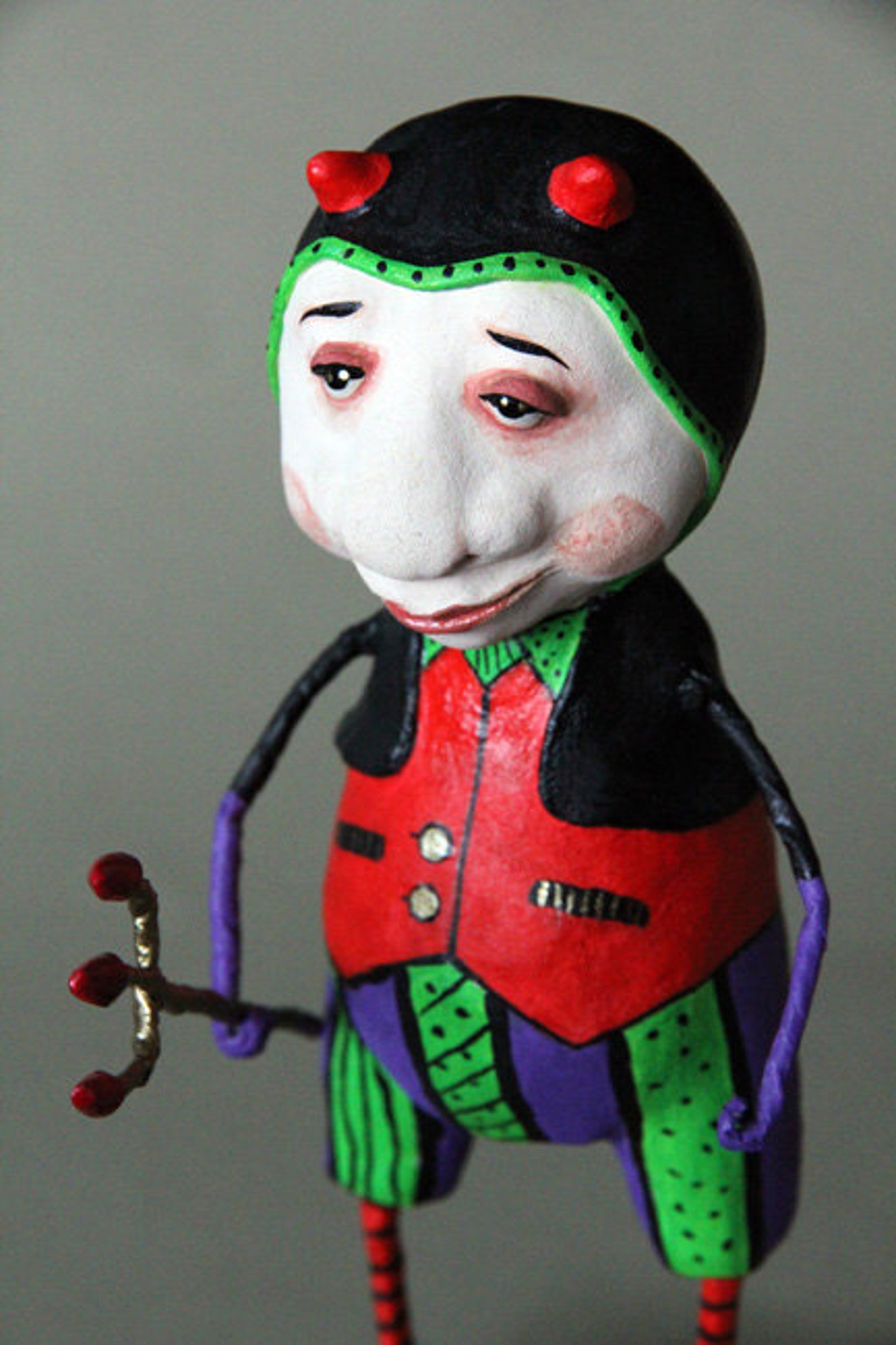 Art Doll Cute Halloween Devil Clay Figurine Collectible - Etsy