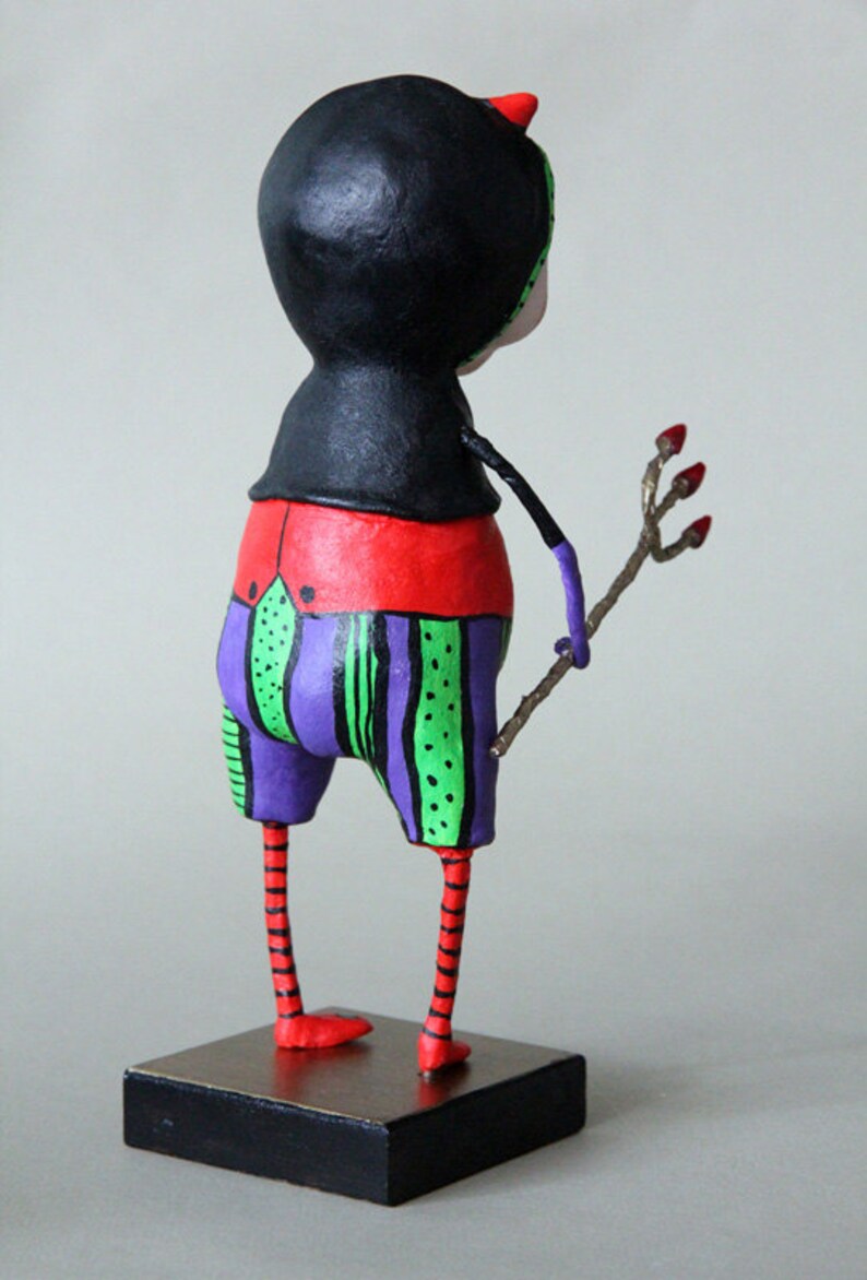 Art Doll Cute Halloween Devil Clay Figurine Collectible - Etsy