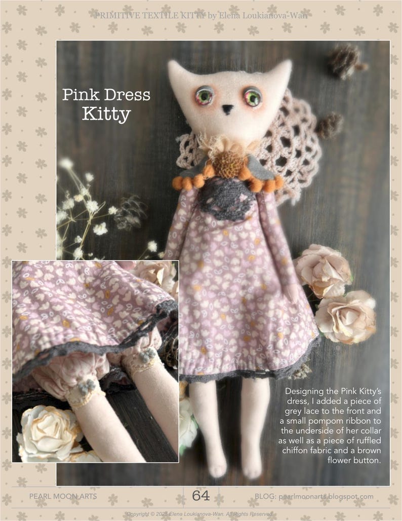 Primitive Kitty Textile Doll Tutorial PDF Digital Class - Etsy