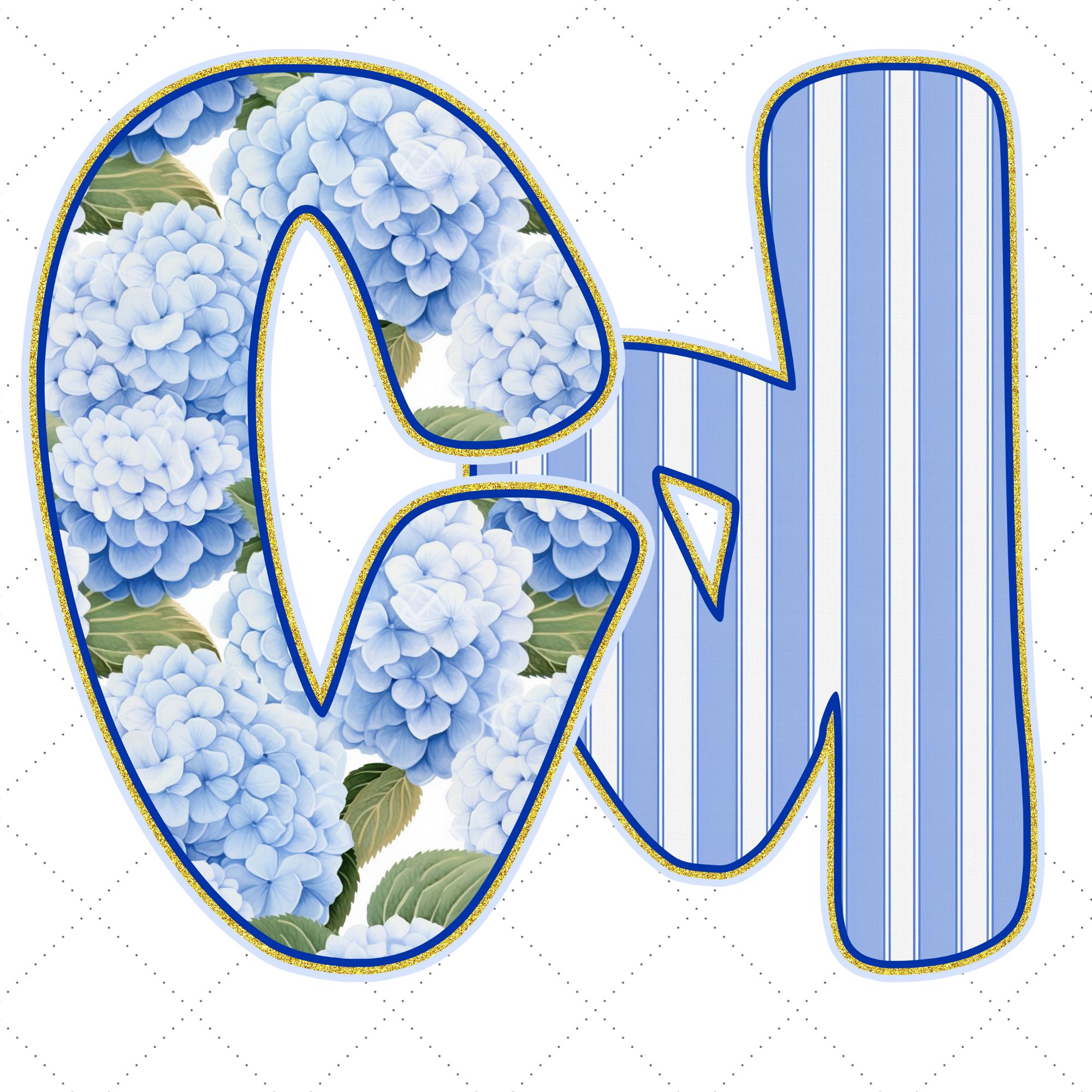 Preppy Retro Floral Alphabet PNG Bundle: 4 Cute Grand Millennial ...
