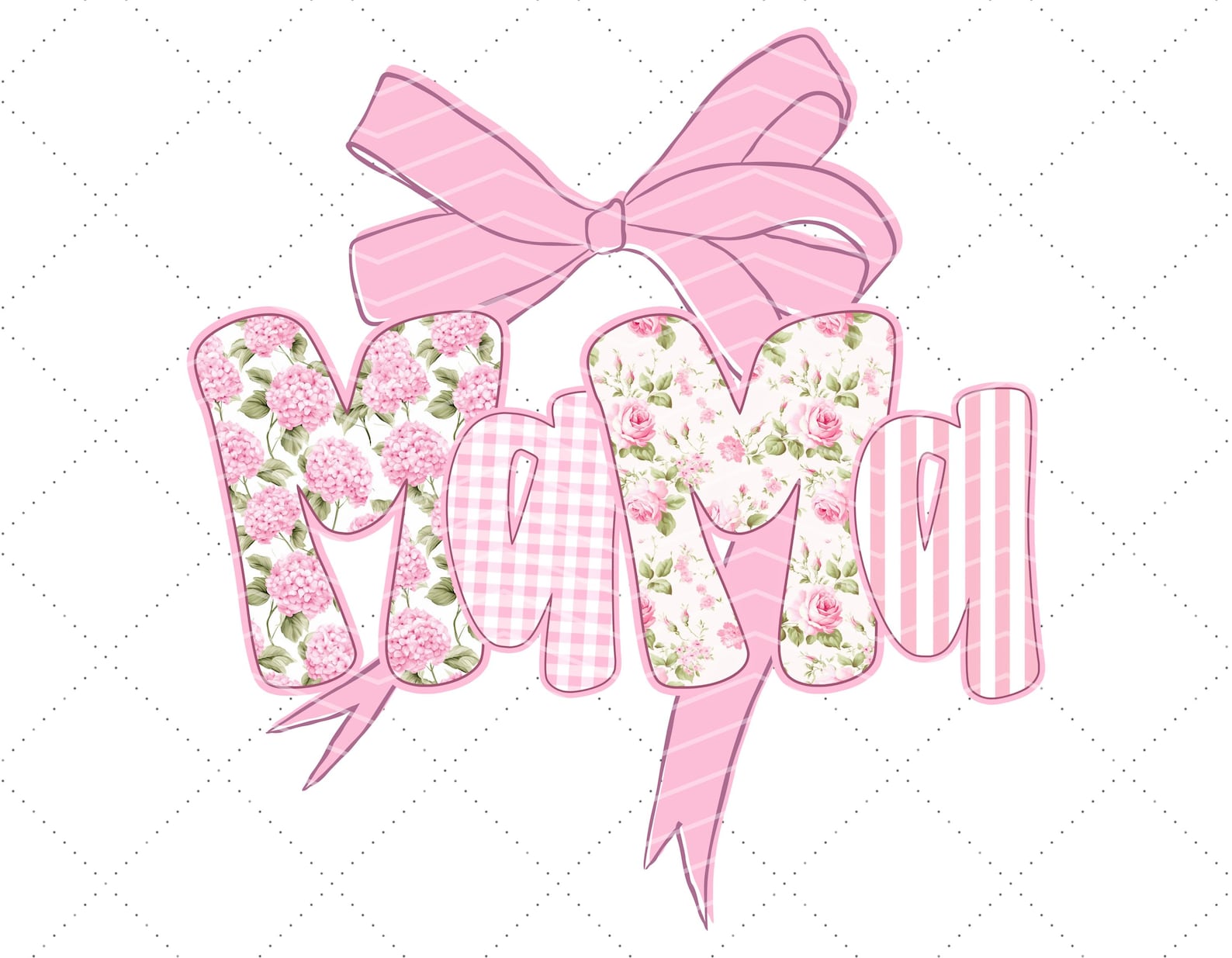 Pink Retro Floral Alphabet PNG Bundle: Preppy Grand Millennial Font ...