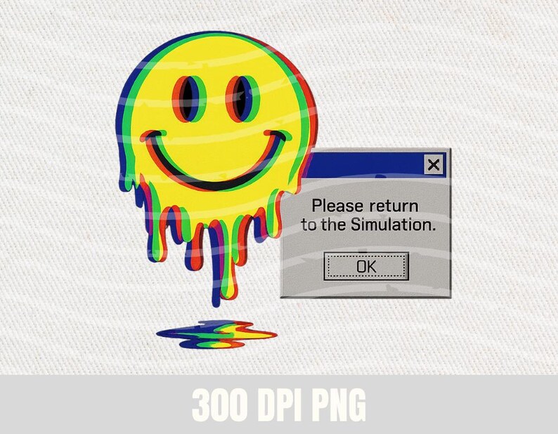 Glitch Smiley PNG: Weirdcore Vaporwave T-shirt Graphic (digital ...