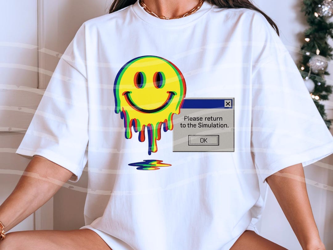 Glitch Smiley PNG: Weirdcore Vaporwave T-shirt Graphic (digital ...
