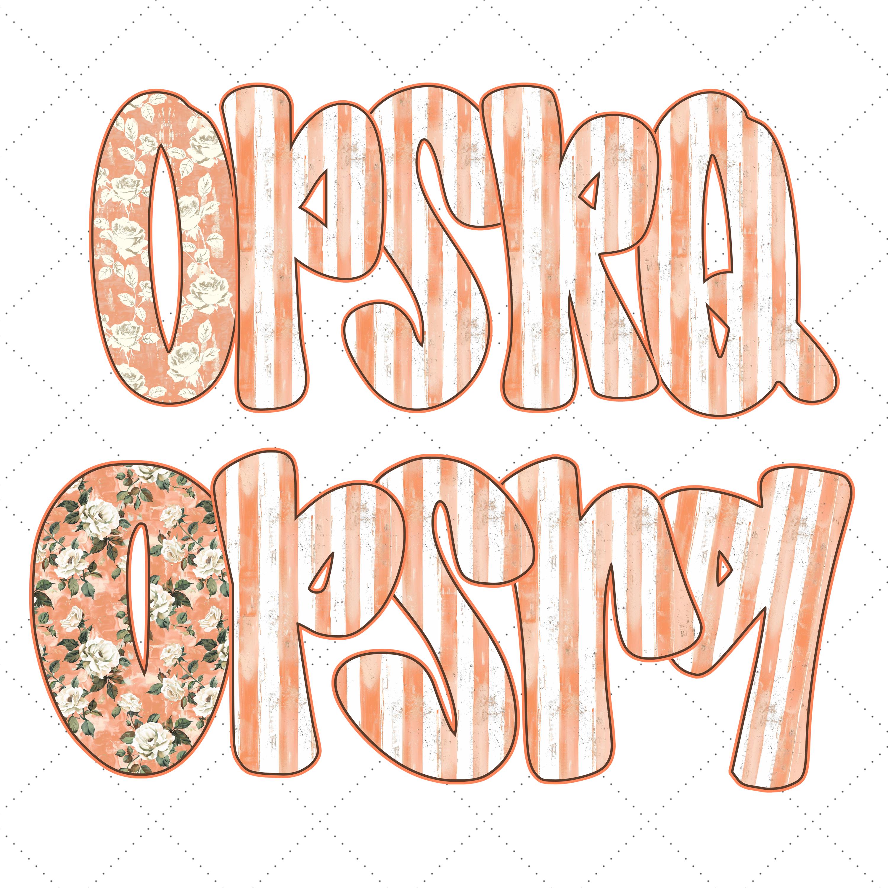 Peach Floral Alphabet PNG Bundle: Grand Millennial Preppy Font With ...