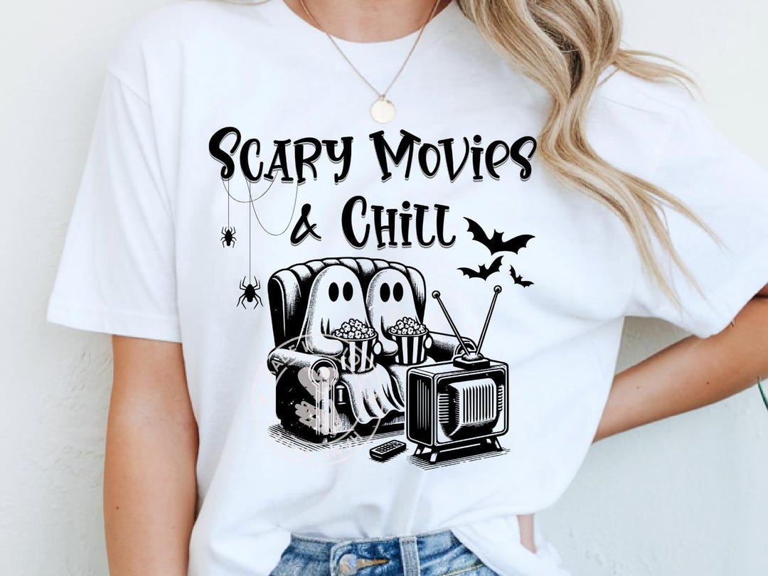 Retro Halloween Ghosts PNG: Scary Movie Night Clipart (digital Download ...