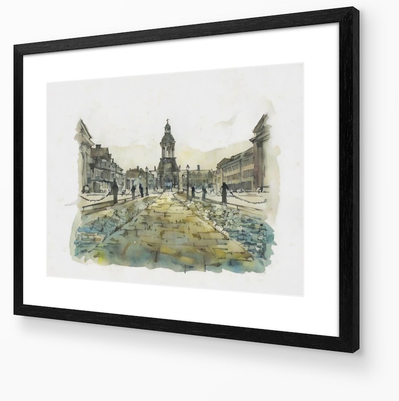 Trinity College Dublin Print | Irish Watercolor Wall Art | Digital ...
