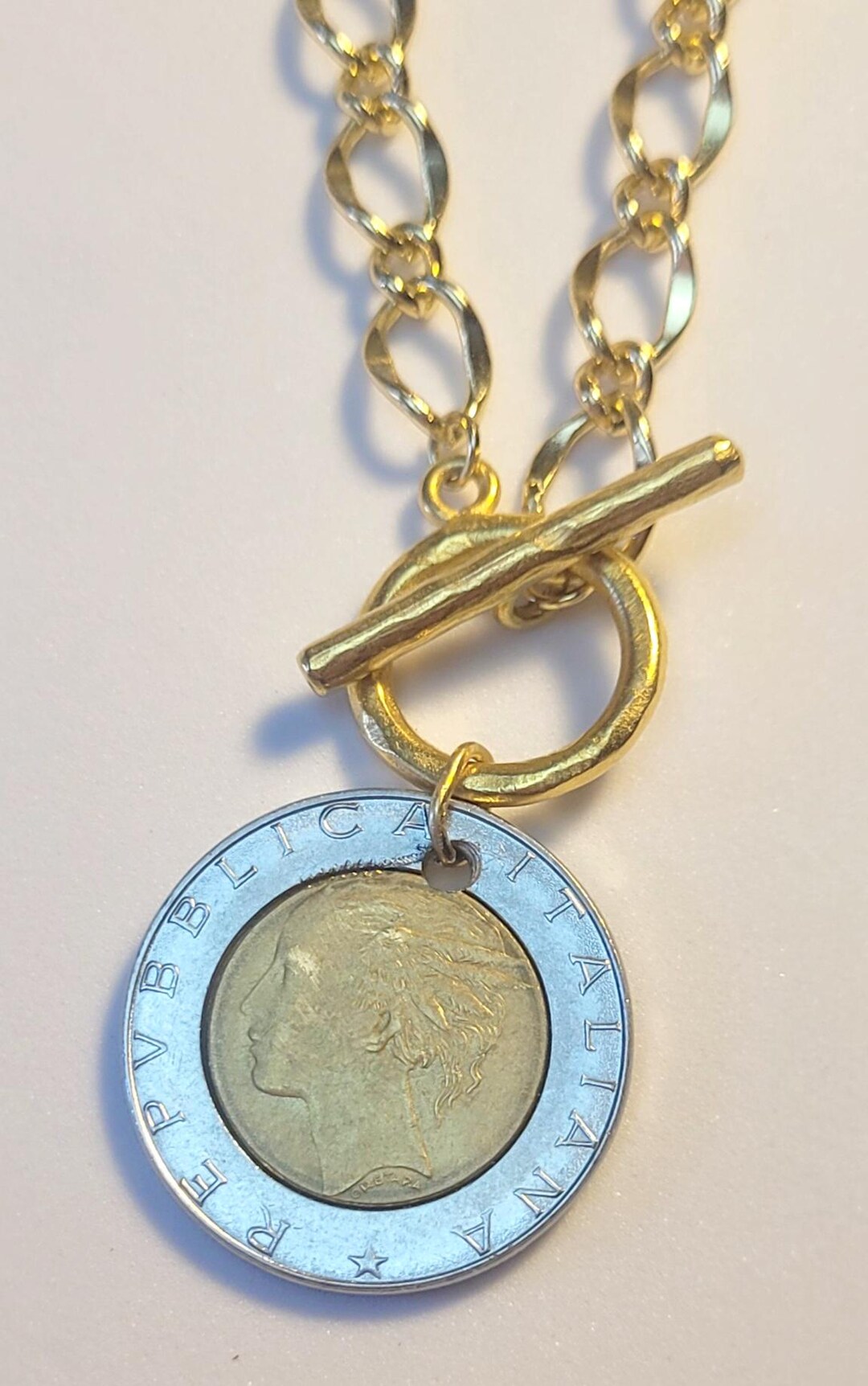 Genuine Italian Lira Necklace - Gold Color Chain, 18 Inches - Etsy