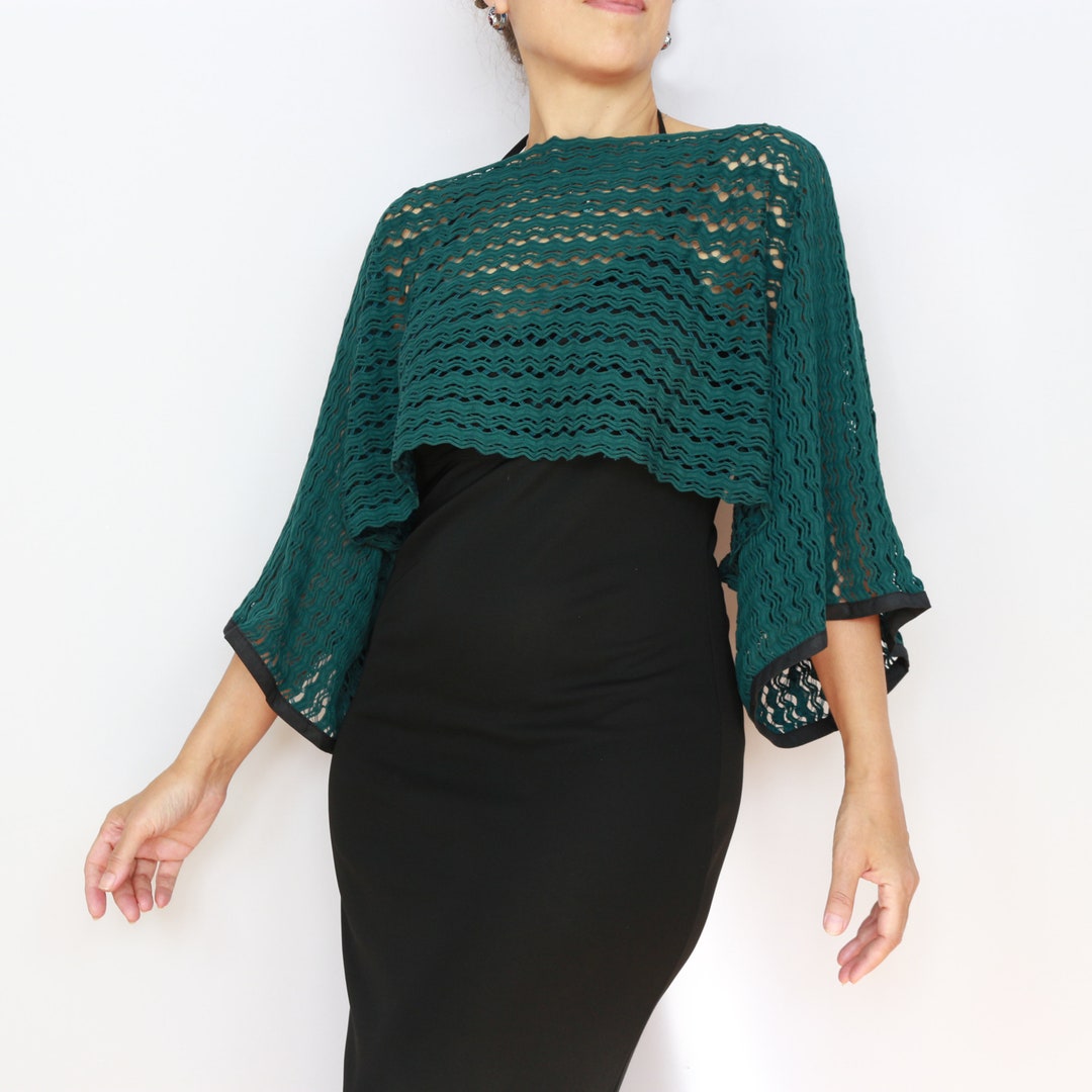 Emerald Green Lace Bolero, Evening Shrug, Formal Dress Topper, Mother ...