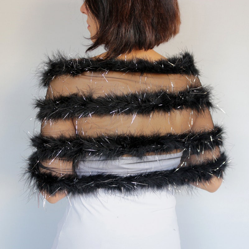 Black Feather Shrug - Etsy