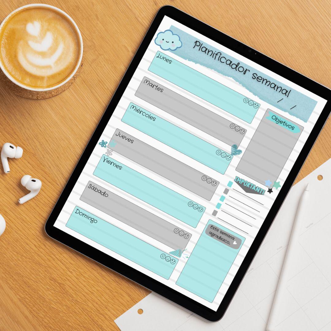 Editable Spanish Weekly Planner in Canva Canva Editable, Spanish Weekly ...