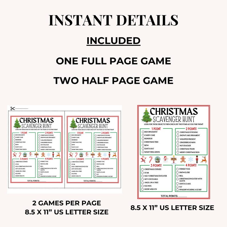 Christmas Scavenger Hunt, Christmas Games for Office Scavenger Hunt ...