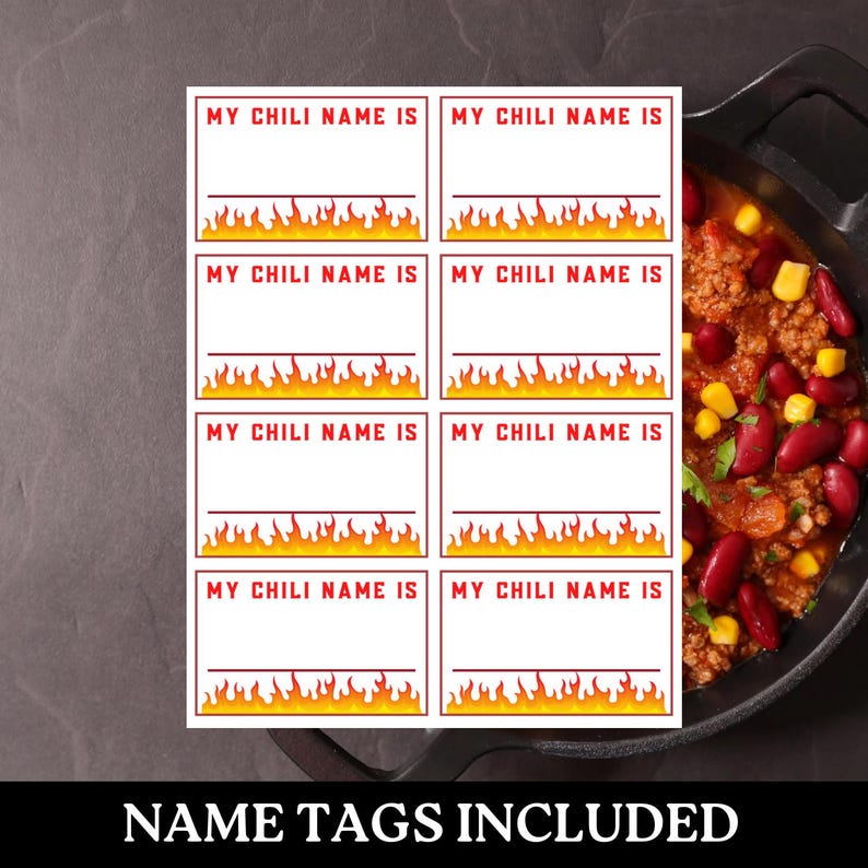 What’s Your Chili Name Game, Chili Competition Contest Game, Fun ...