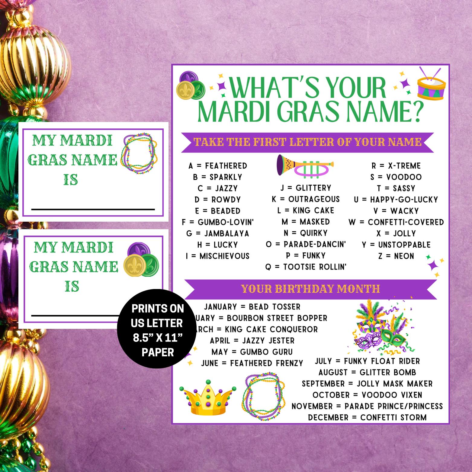 Mardi Gras Name Tags Templates Mardi Gras Flyers, PSD Graphic