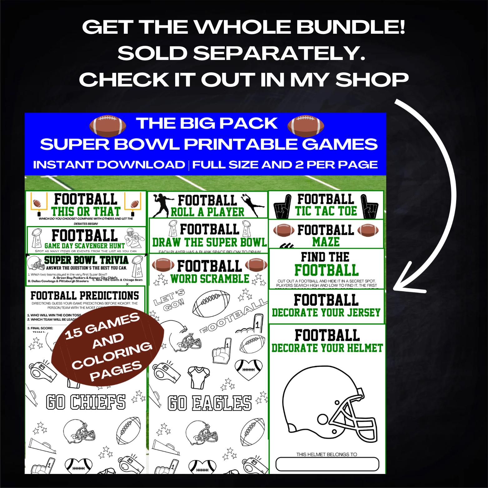 Football Word Scramble, Printable Football Party Games Kids Super Bowl ...