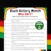 Black History Month Who Am I Game, Black History Games Activity, Black ...