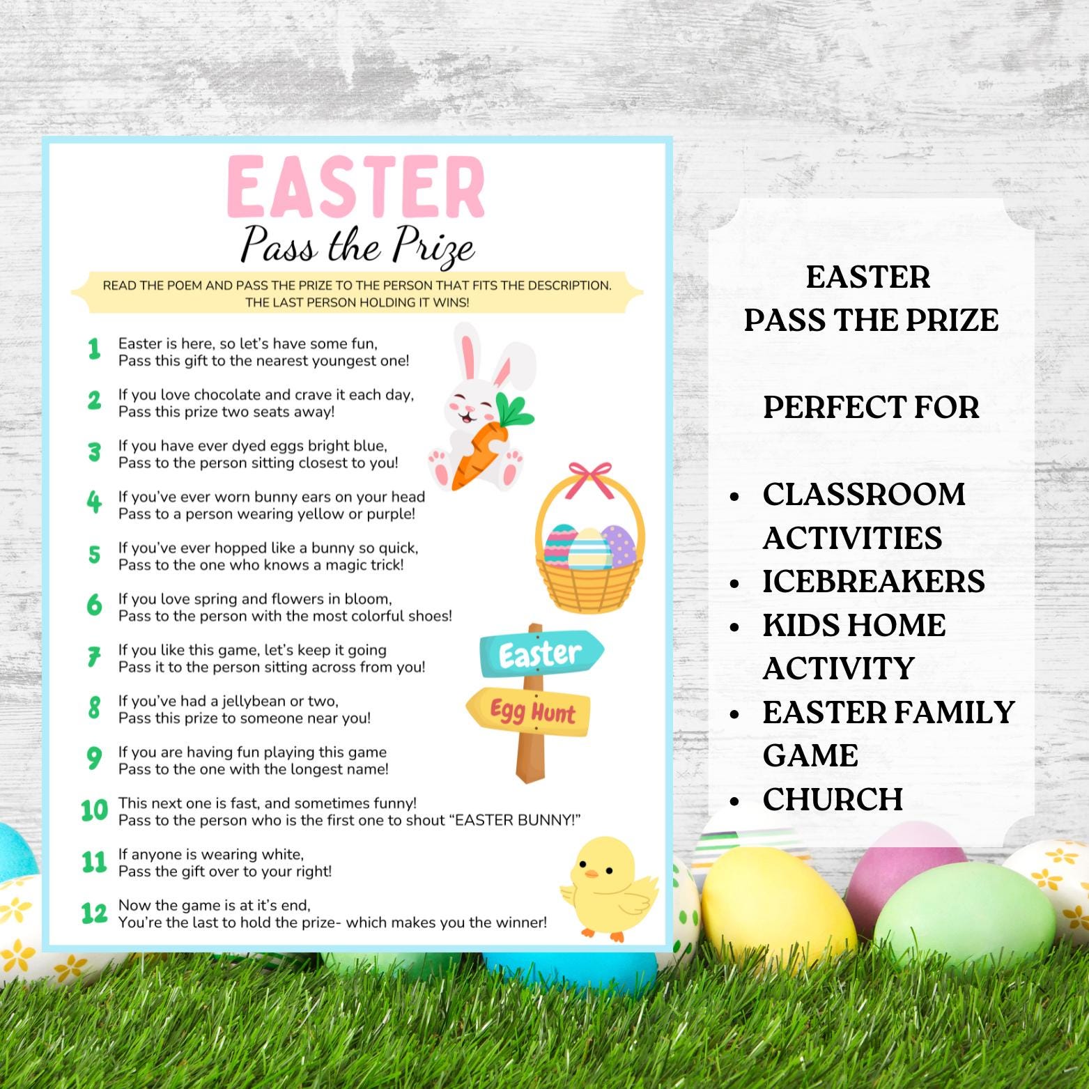 Easter Pass the Prize Game, Pass the Prize Easter Game, Easter Party ...