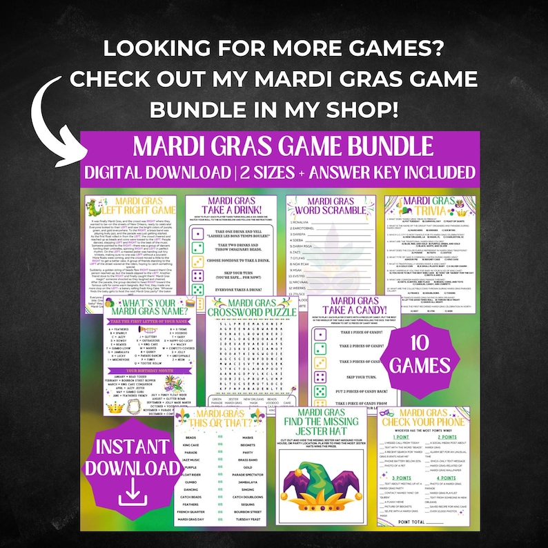 What’s Your Mardi Gras Name Game, Mardi Gras Activity, Printable Mardi ...