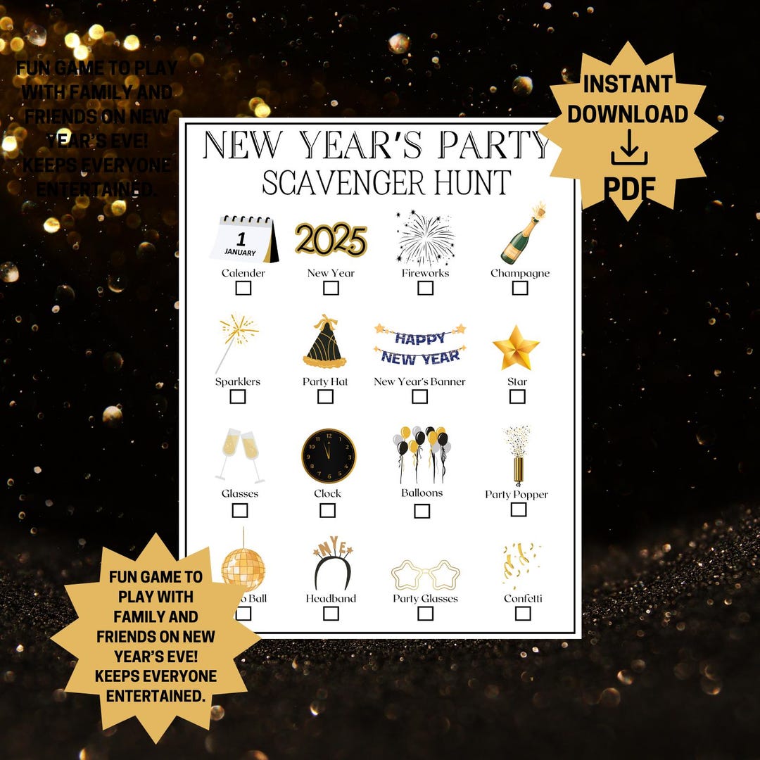 New Year’s Eve Scavenger Hunt, Cruise Scavenger Hunt, NYE Indoor Hide ...