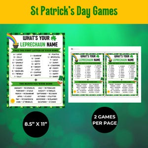 St. Patricks Day Games, What’s Your Leprechaun Name Game, Printable St ...