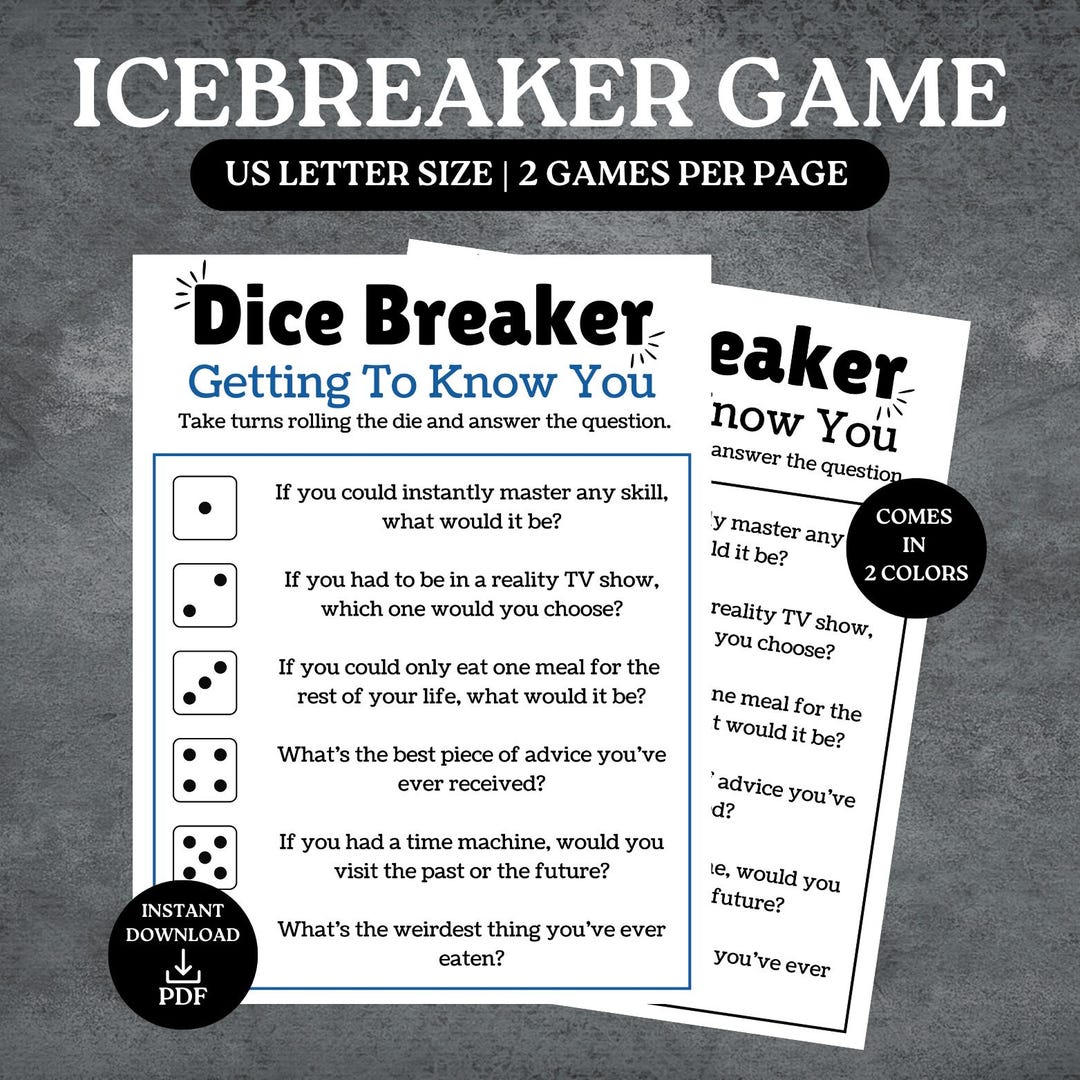 Icebreaker Game, Icebreaker Team Building Activity, Table Talk Dice ...