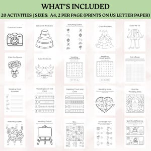 Kids Wedding Coloring Book Kids Wedding Activity Pack Printable ...