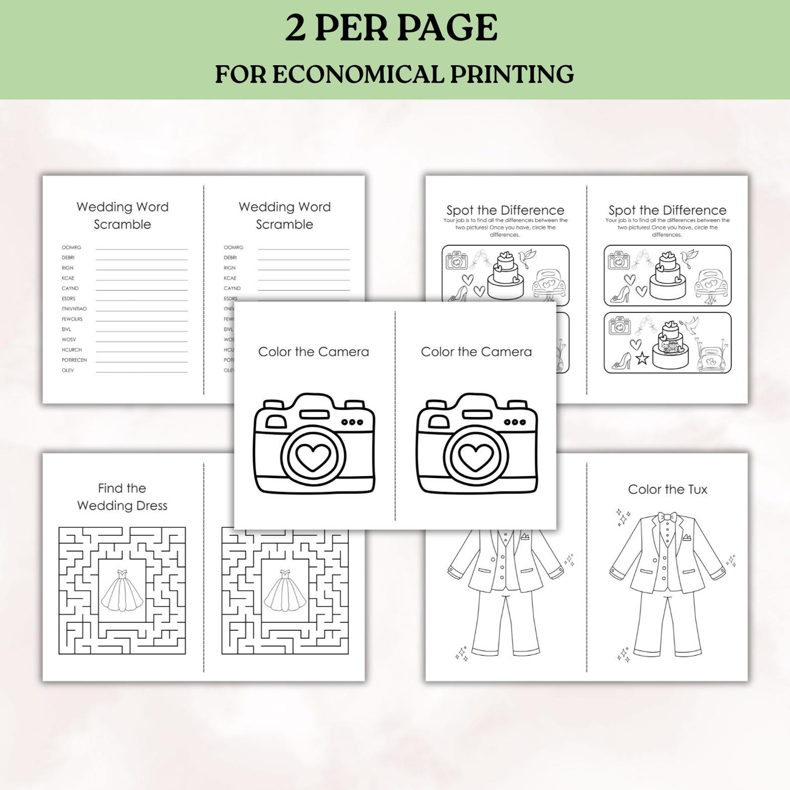 Kids Wedding Coloring Book Kids Wedding Activity Pack Printable ...