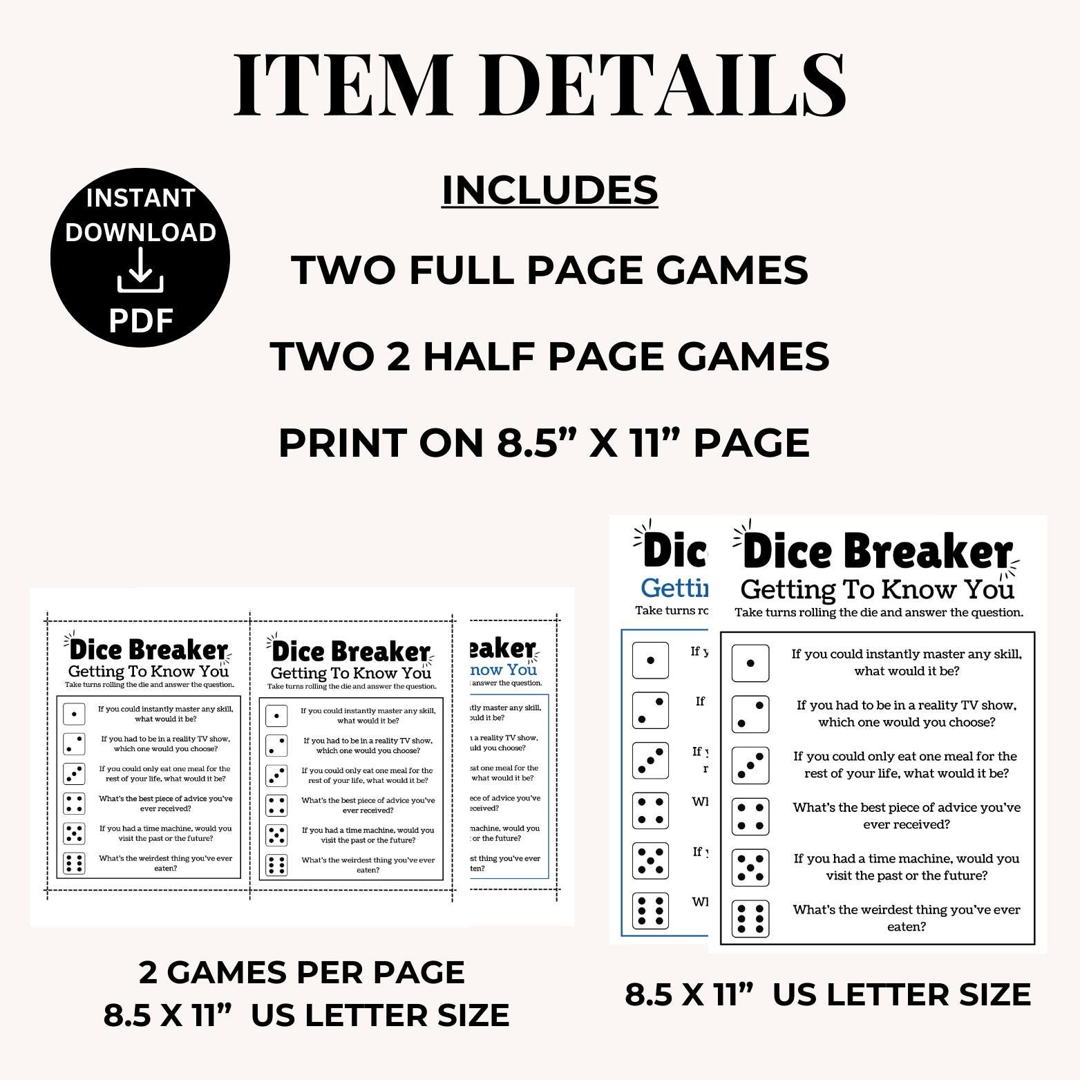 Icebreaker Game, Icebreaker Team Building Activity, Table Talk Dice ...